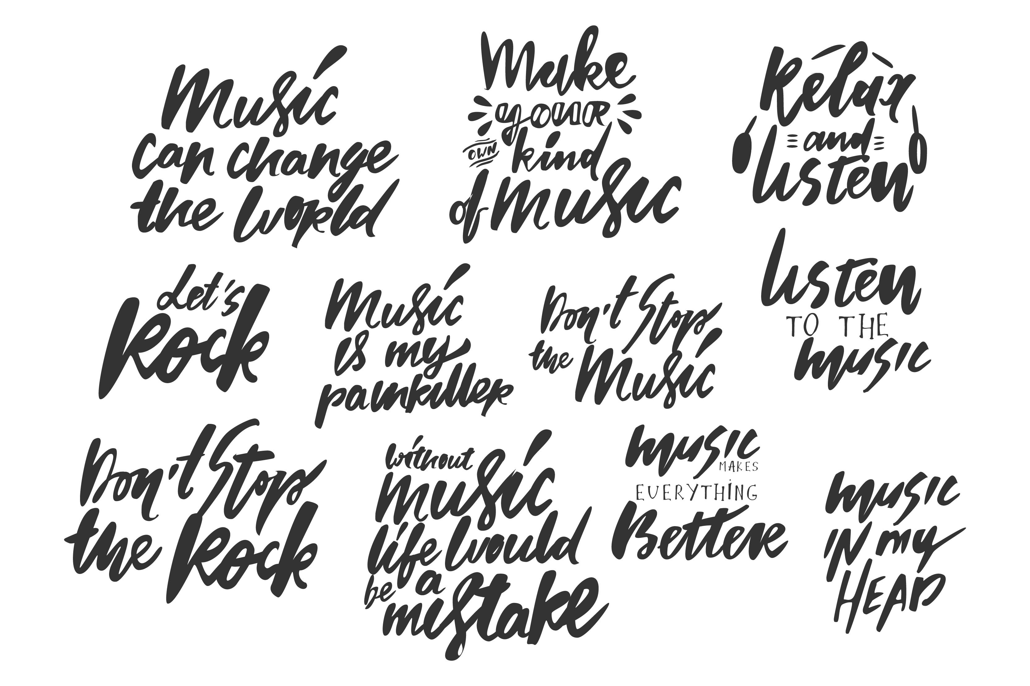 Music big lettering set, a Blackletter Font by Veronika M