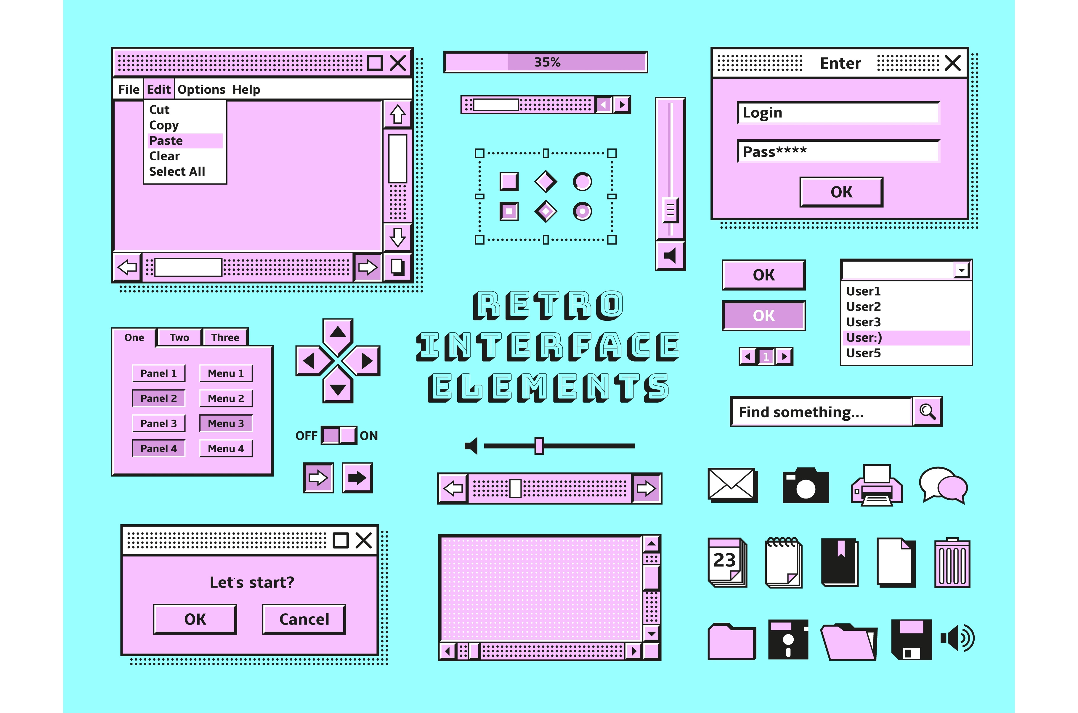Retro interface elements. 90s, a Graphic by LadadikArt