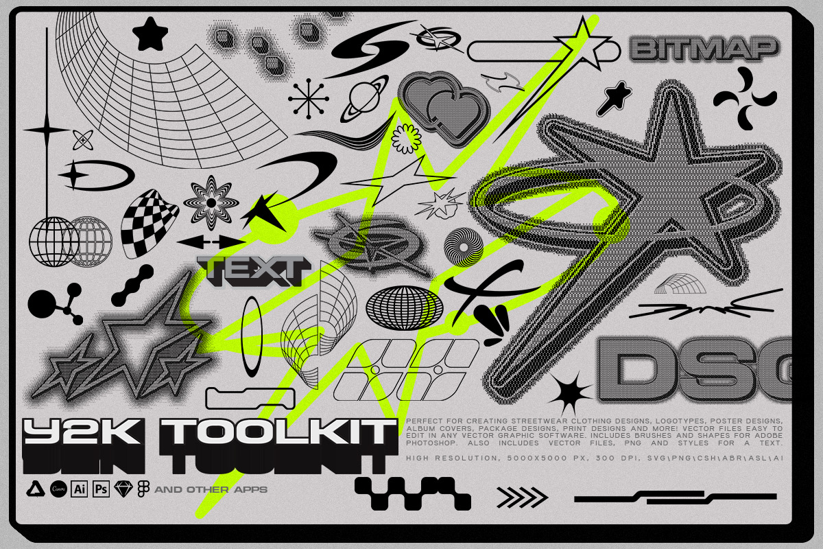 Y2K Toolkit - Vector Shapes, Bitmap, a Graphic by saintricchi