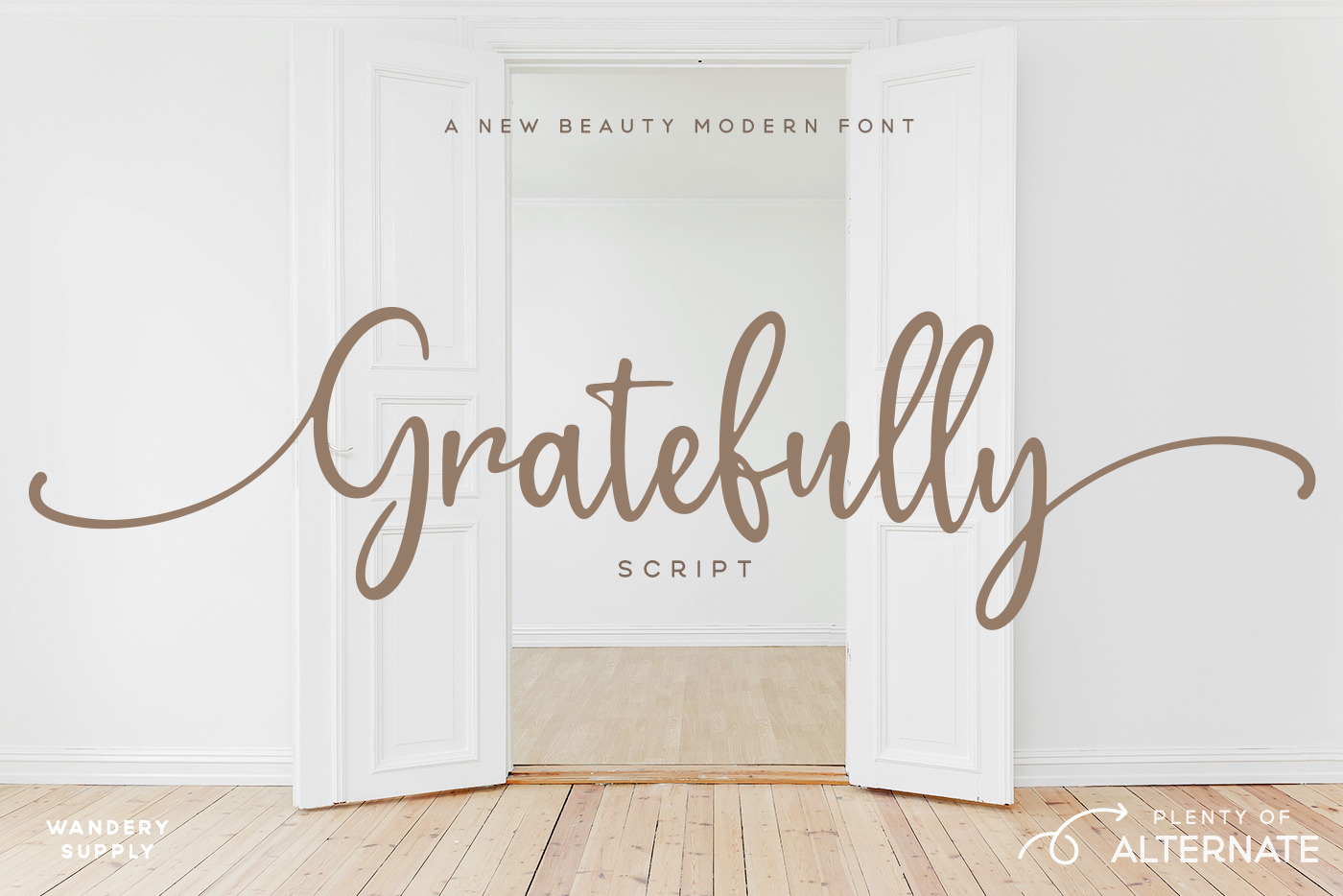 Gratefully Script Font, a Script Font by Wandery Supply