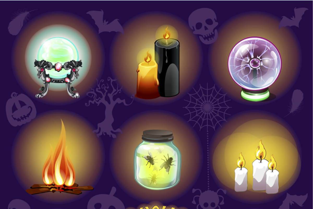 Six bright images for Halloween, an Illustration by ...