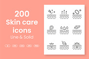 Skin Care Solid and Line Icons Set | Creative Market