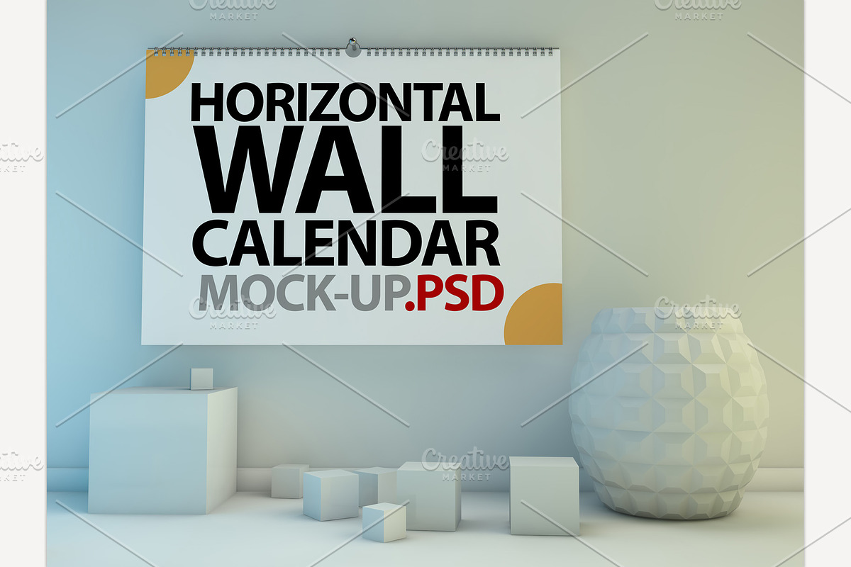 Calendar mockup, a Books & Magazine Mockup by 3D Graphics Shop