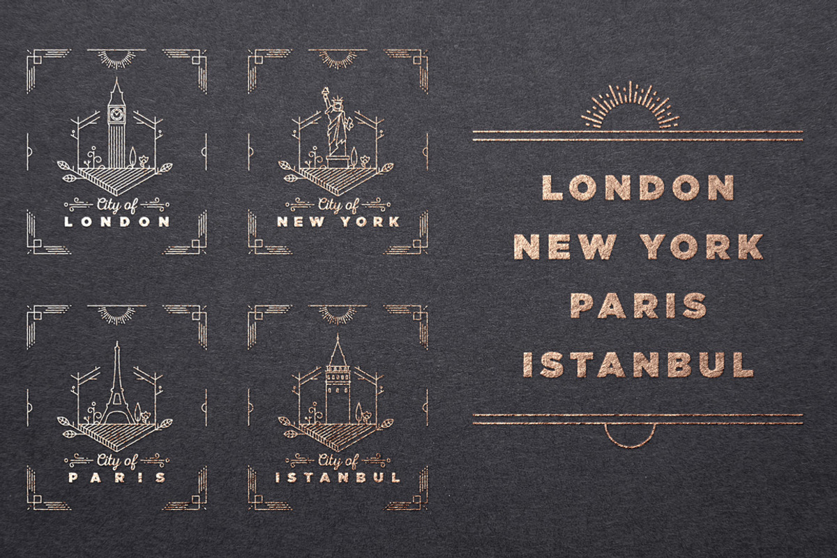 Famous City Monograms, a Branding & Logo Template by Kursat Unsal