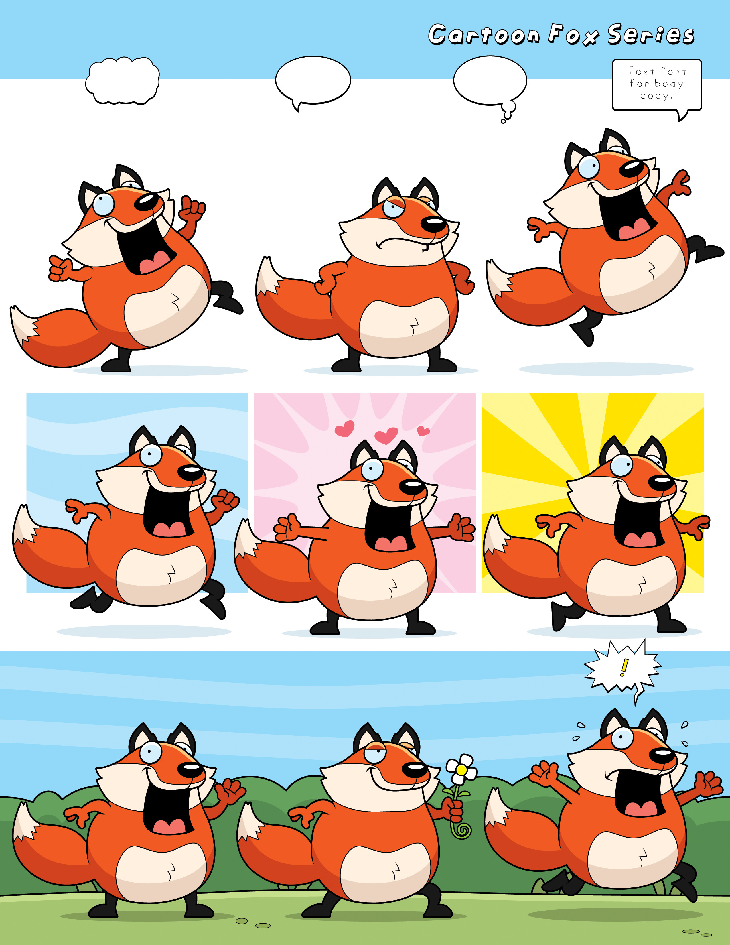 Cartoon Fox Series, a Graphic by cthoman