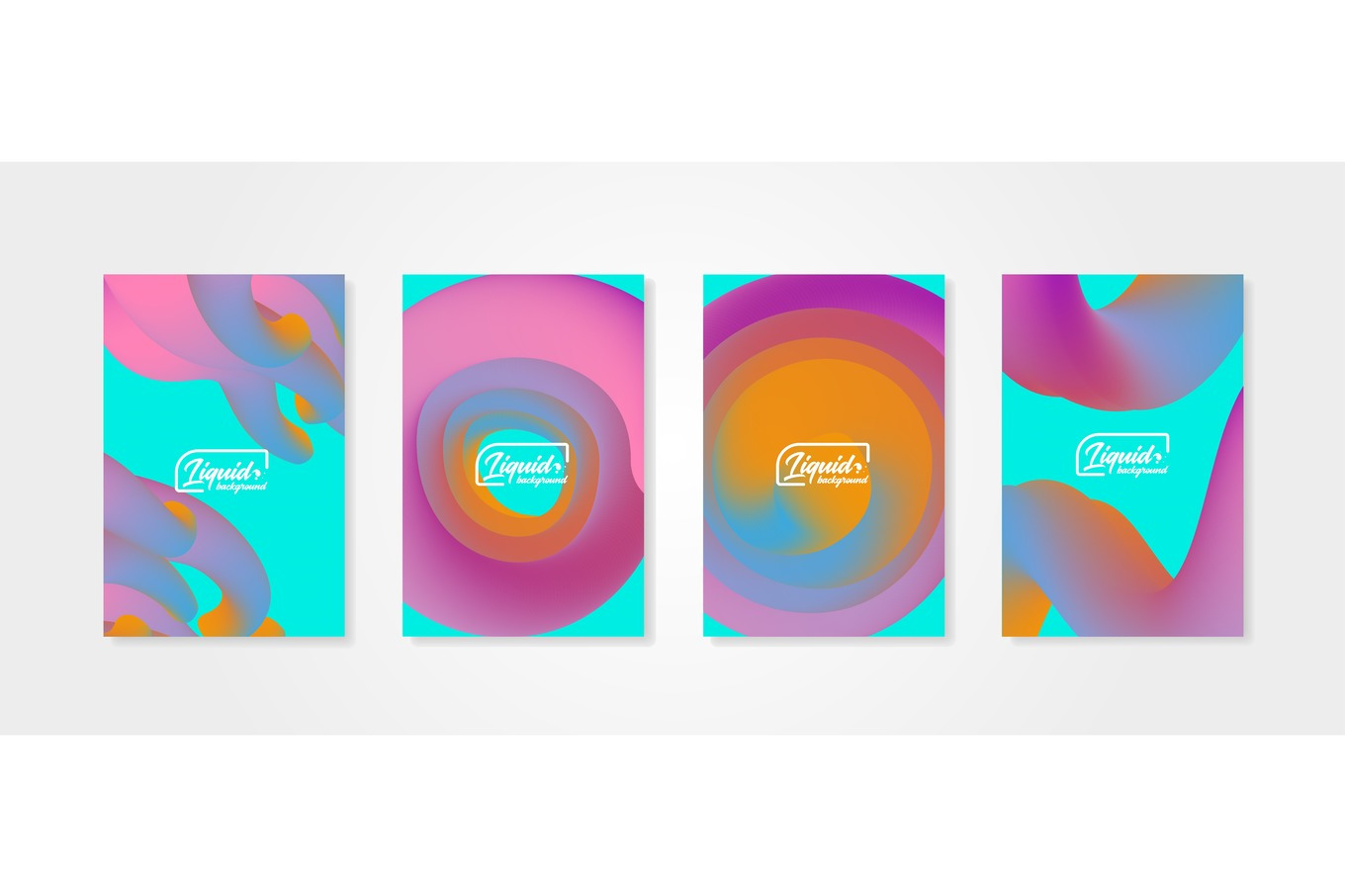 Set of abstract backgrounds with fluid shapes. Covers templates with ...