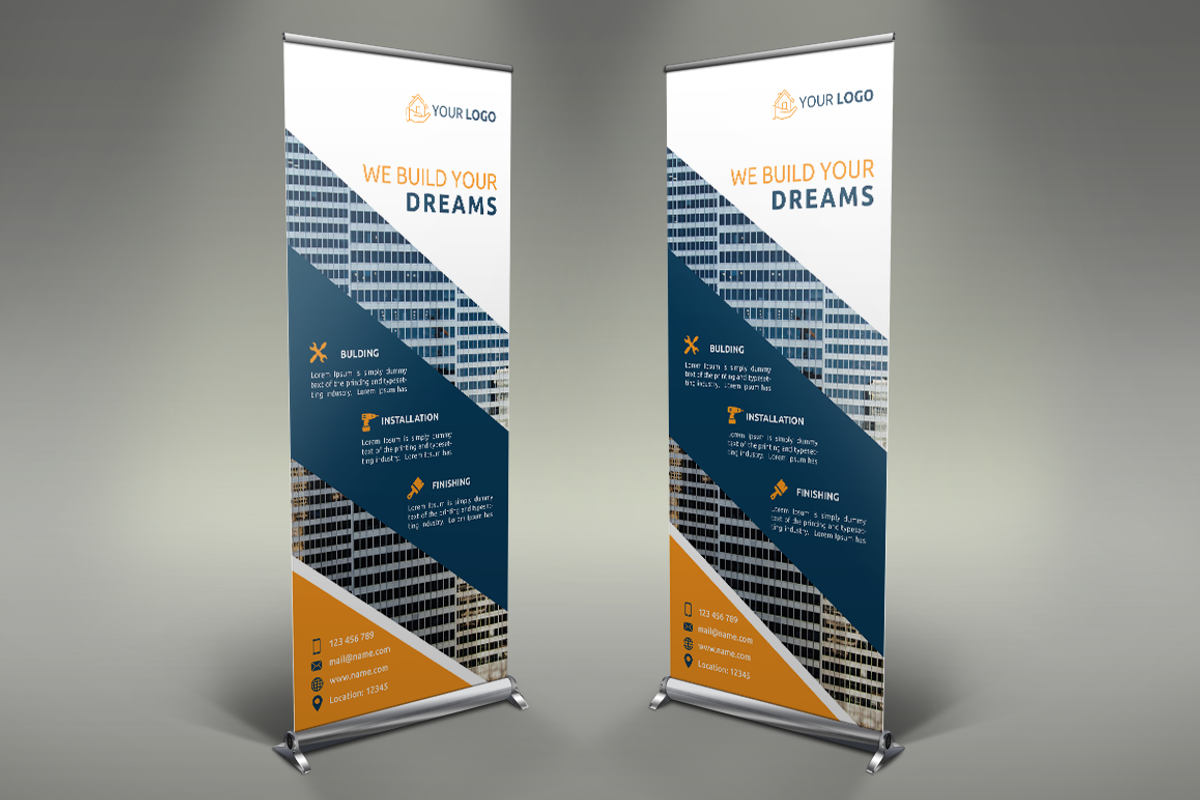 Construction Roll Up Banner, a Flyer Template by UNIK Agency