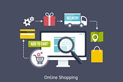 Online Shopping process infographic, a Technology Illustration by ...