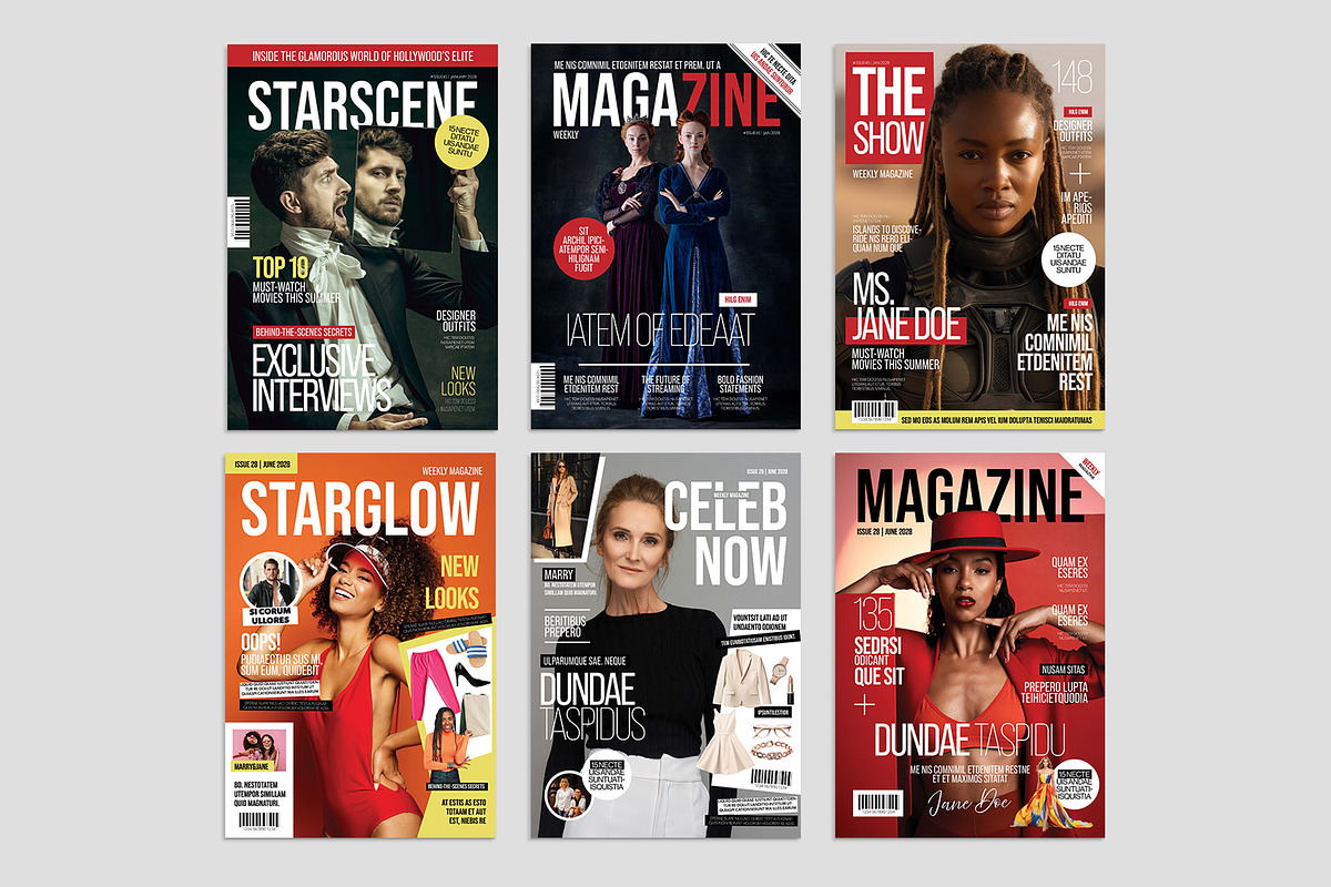 Magazine Cover Templates Set, a Magazine Template by BrandPacks
