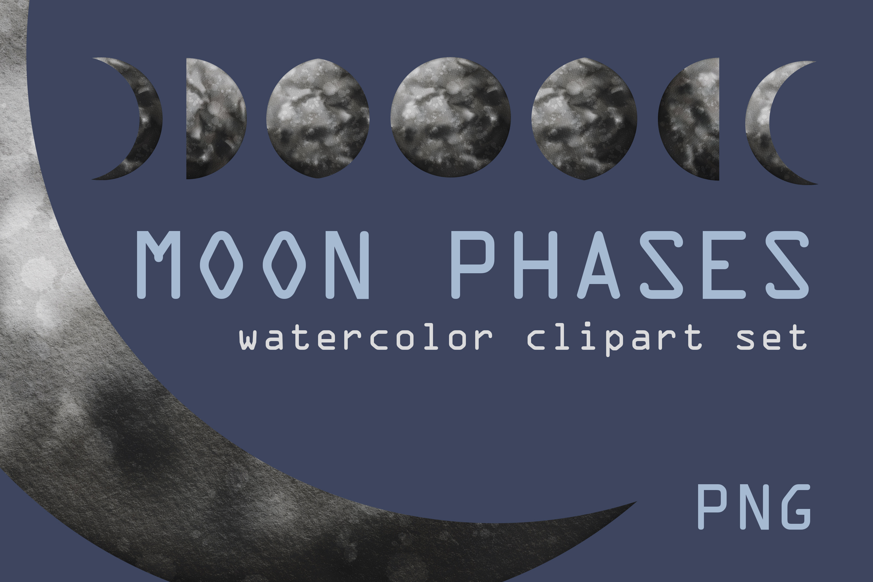 MOON Phases Clipart Set, an Illustration by Nastya Draws