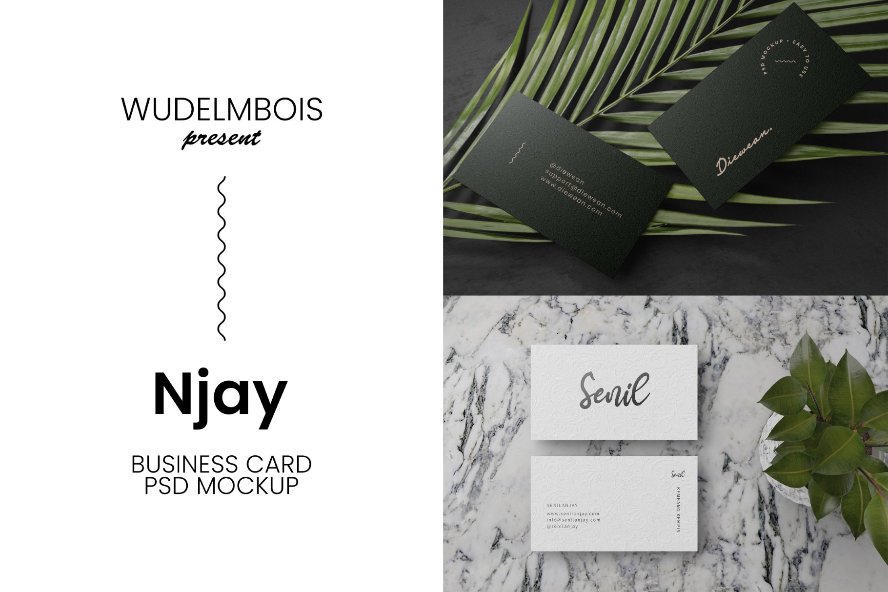 Njay business card psd mockup