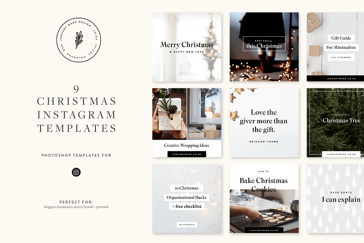 Christmas Instagram Pack, a Social Media Template by January Made Design