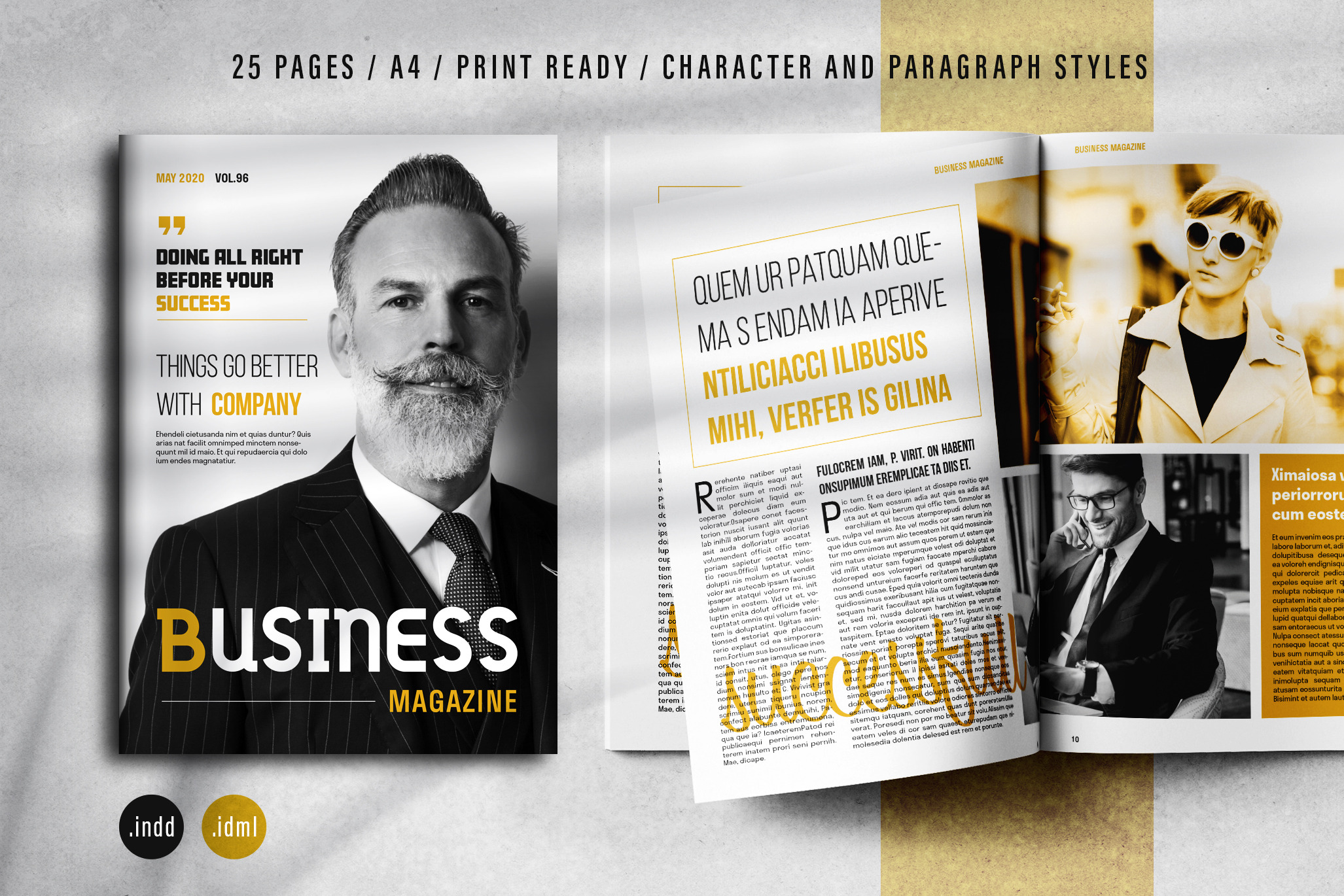 Business Magazine Layout, a Magazine Template by Grkic Creative