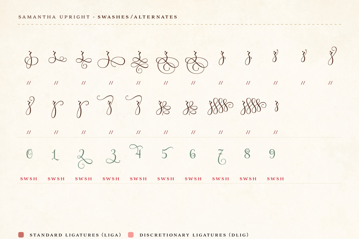 Samantha Upright Pro, a Script Font by Laura Worthington