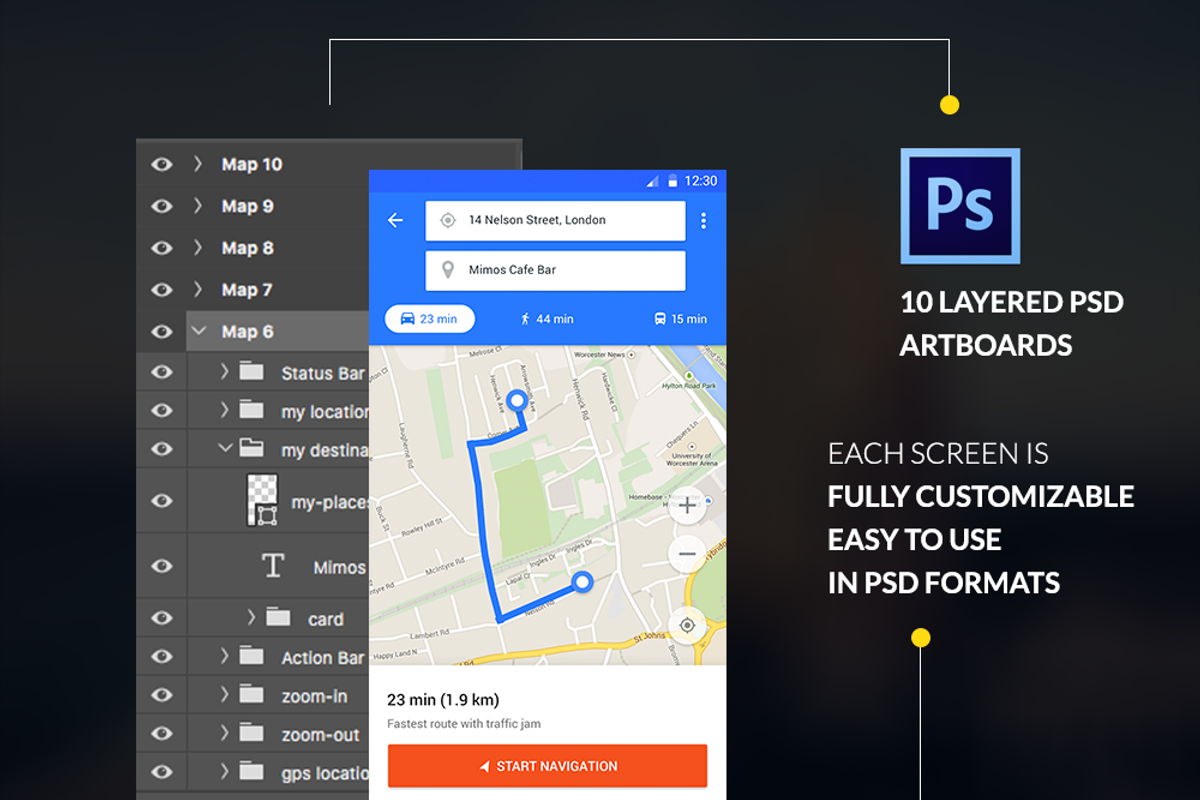 Map - Material Design Templates, a Templates & Theme by UICreative