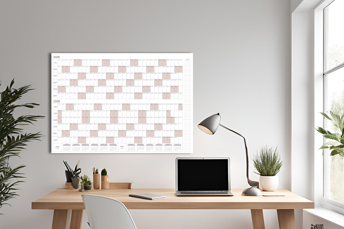 A0 Printable Wall Calendar 2025-2026