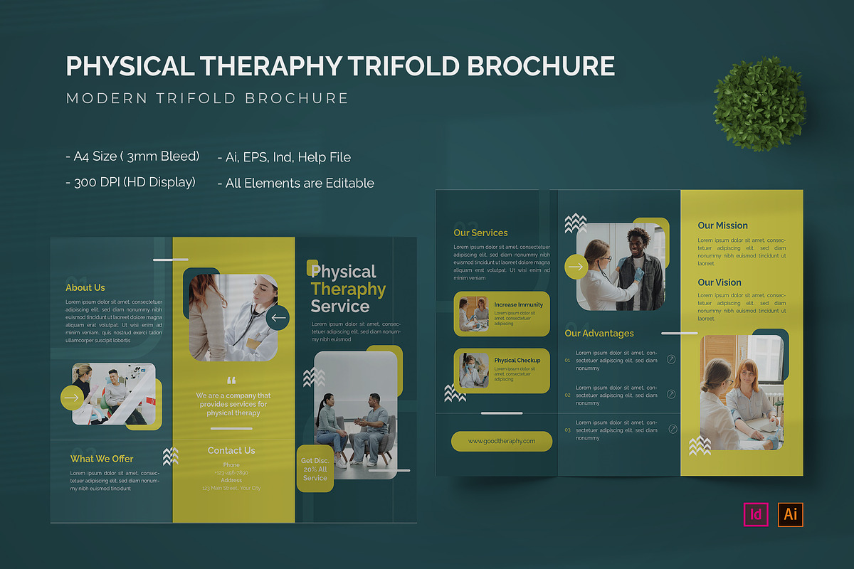 Physical Theraphy - Trifold Brochure, a Brochure Template by StreaksideStd