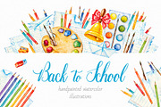 Back to School PNG Clipart Watercolor
