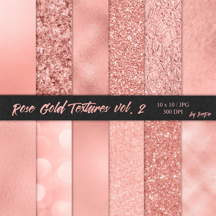 Rose Gold Textures II, a Texture Graphic by PeDe Designs