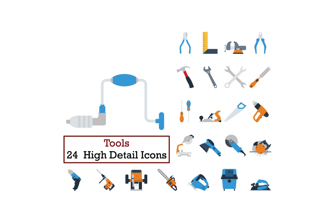 Set of 24 Tools Icons | Icons ~ Creative Market