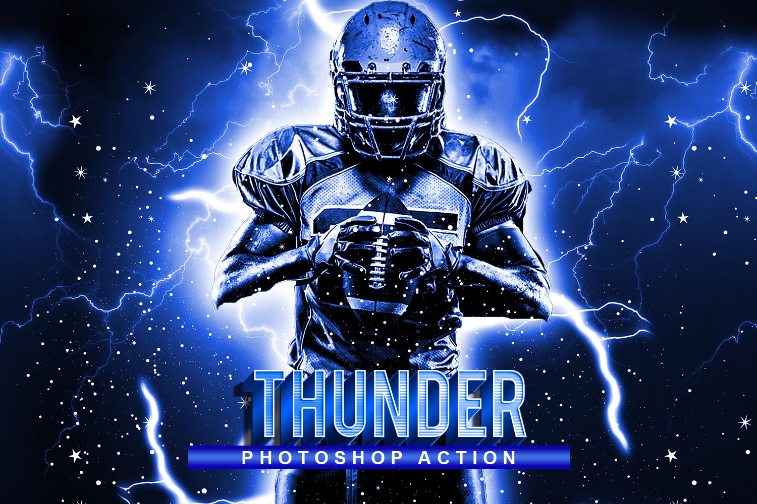 Thunder Photoshop Action, an Action Add-On by designvillage