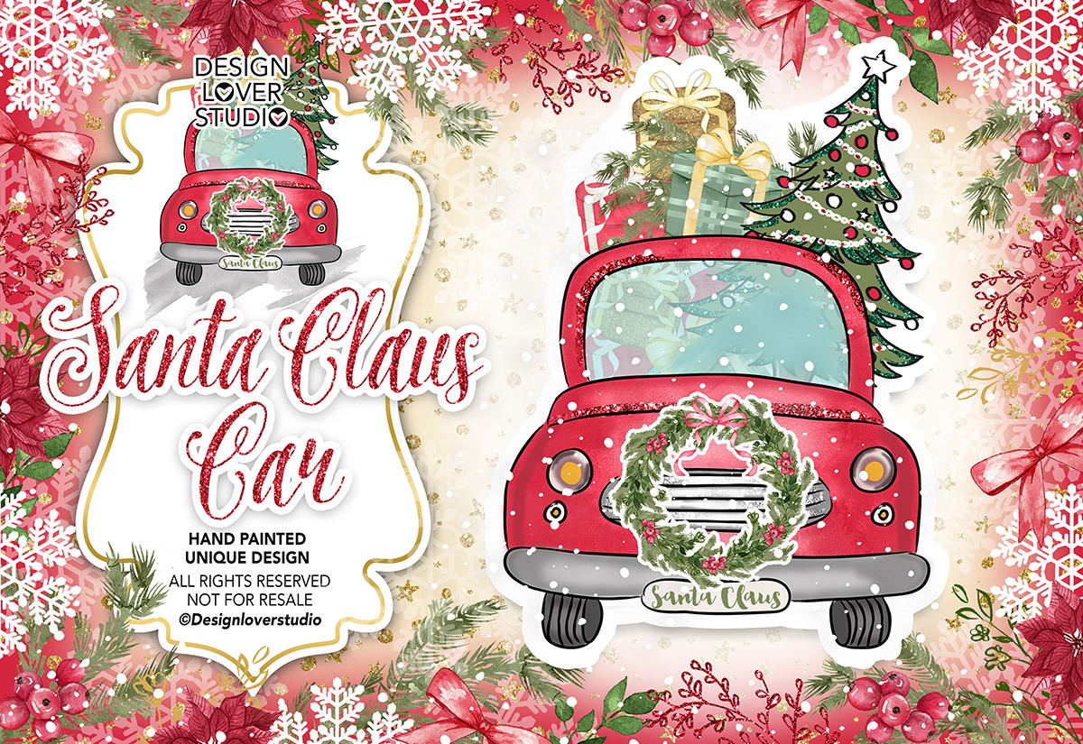 -50% Santa Claus Car design, an Illustration by designloverstudio