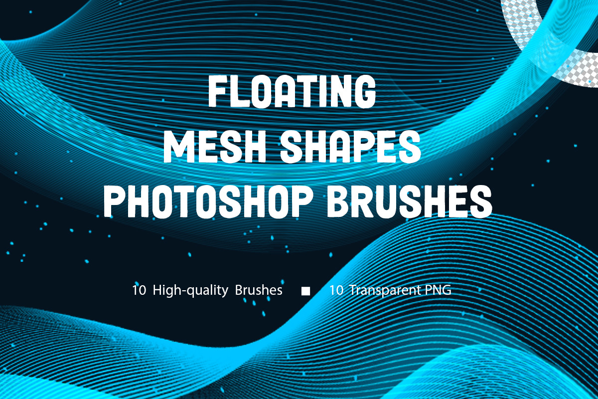 Floating Mesh Shape Photoshop Brush, a Brush Add-On by dx_vect