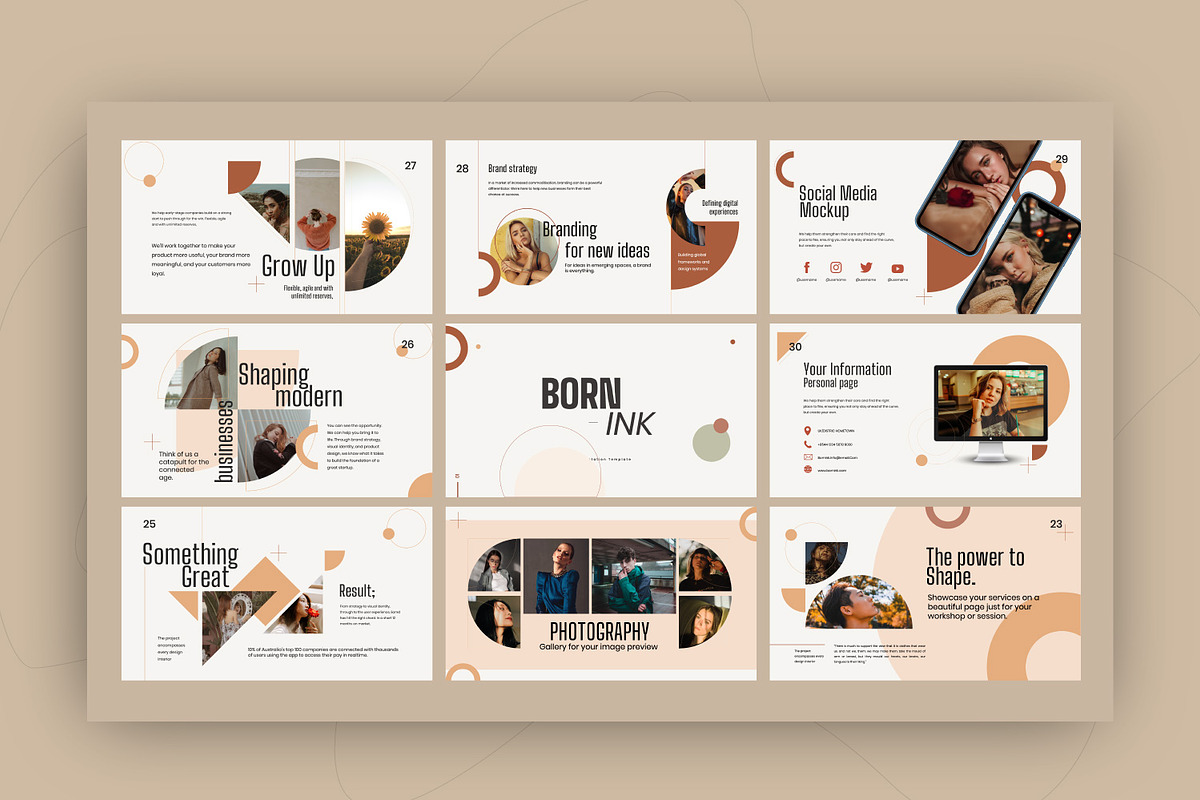 BORN - Ink Powerpoint Template, a Presentation Template by Dirtytemp Studio