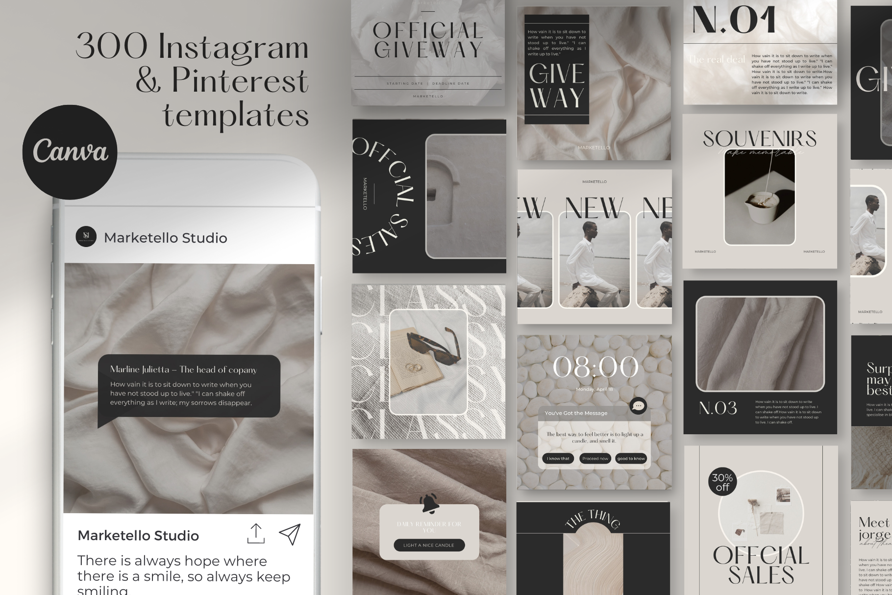 Instagram & Pinterest templates CANVA