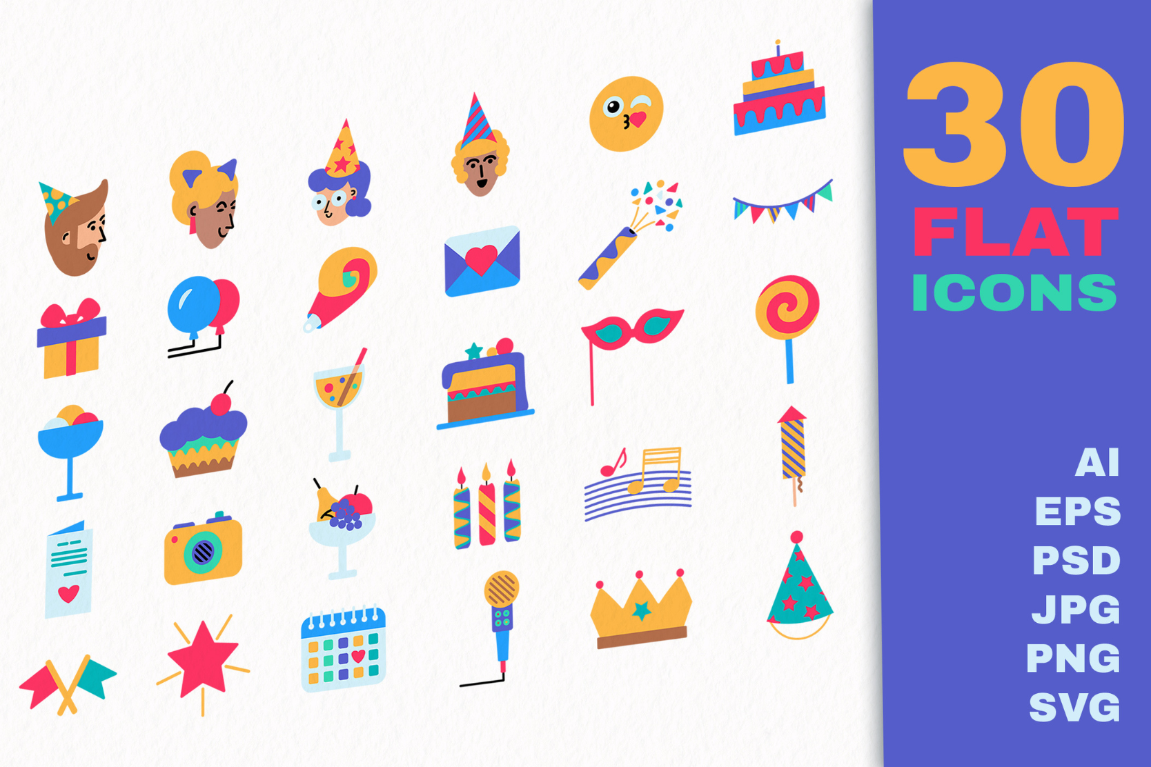 Flat Party Icons