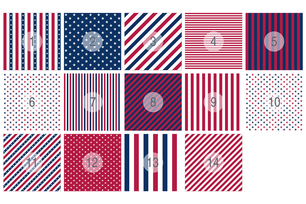 USA Independence Day Patterns, a Pattern Graphic by Plaid4You ...