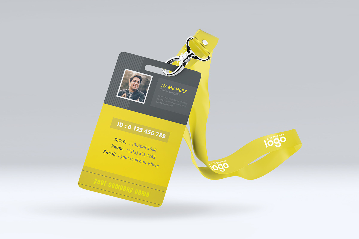 Black and Yellow ID Card Design, a Stationery Template by ZAAS