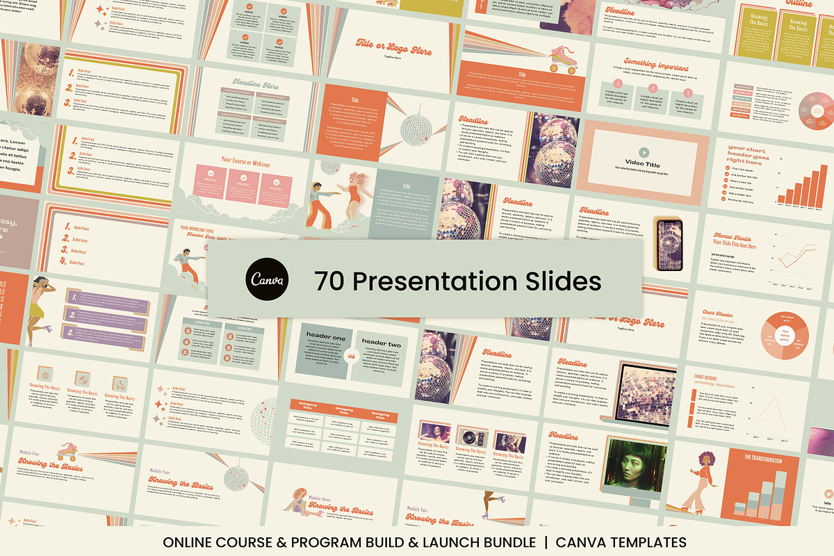 Retro 70s Canva Presentation Slide, a Presentation Template by WorkShy ...