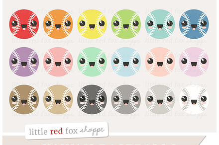 Kawaii Football Clipart, a Sport Illustration by Little Red Fox Shoppe