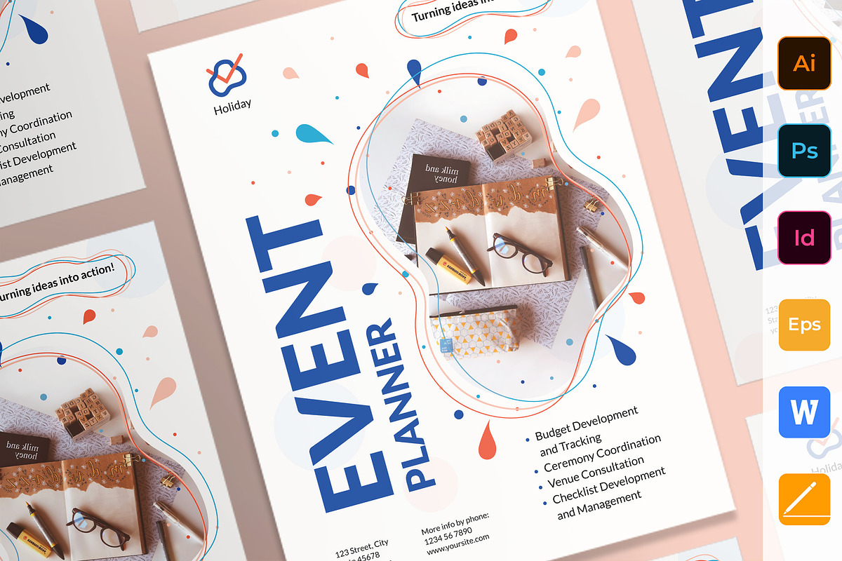 Event Planner Poster, a Flyer Template by TemplatesNow! | Creative Market
