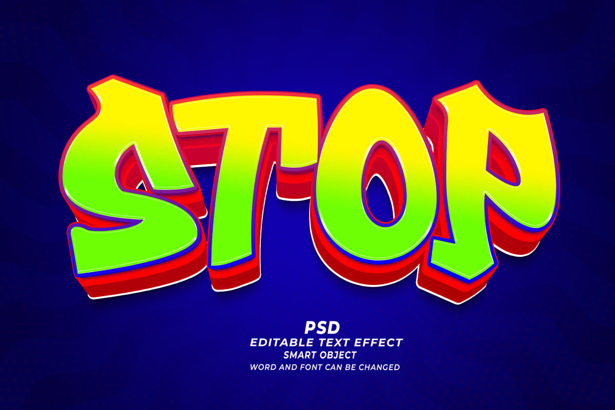 Stop Graffiti PSD Editable Text, a Layer Style Add-On by TrueVector