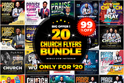 20-Church Flyer Bundle, a Flyer Template by AfzaalGraphics