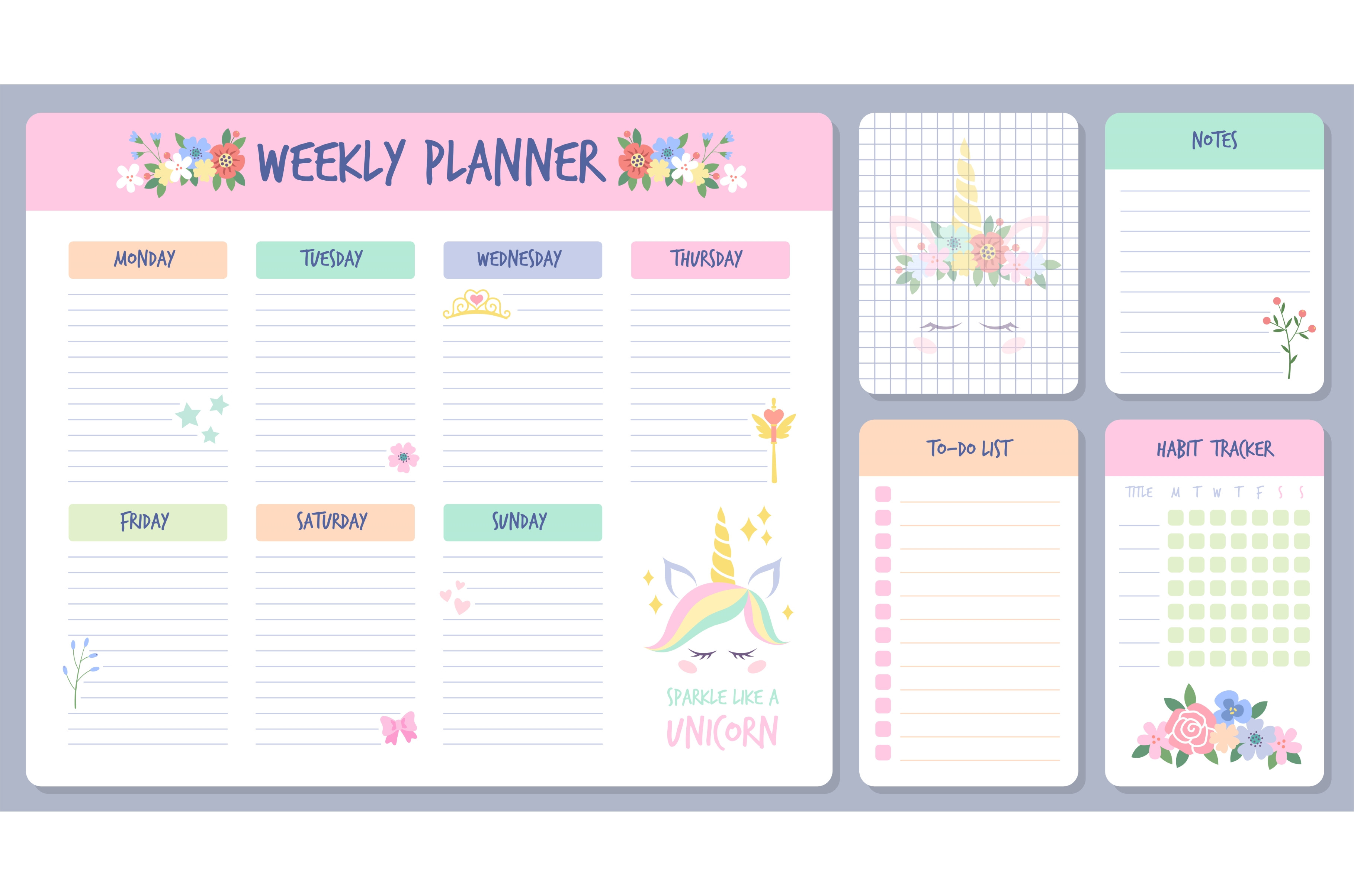 Weekly planner. Calendar days, an Object Graphic by YummyBuum