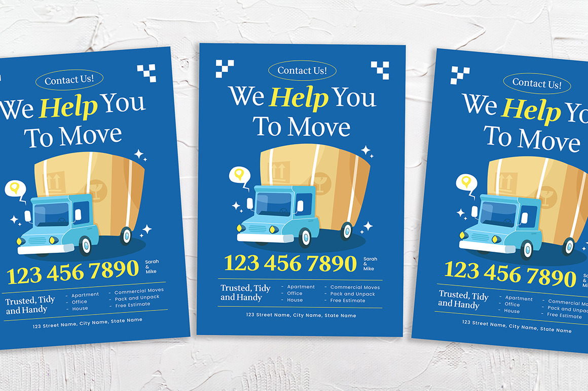 Moving Service Flyer, a Flyer Template by Gumico Studio.
