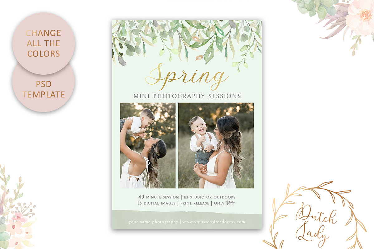 PSD Photo Session Card Template #36, a Card Template by The Dutch Lady ...