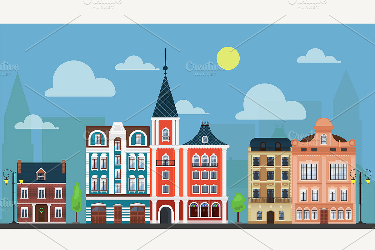 Old buildings & skyscraper cityshape, a Background Graphic by Lemberg ...