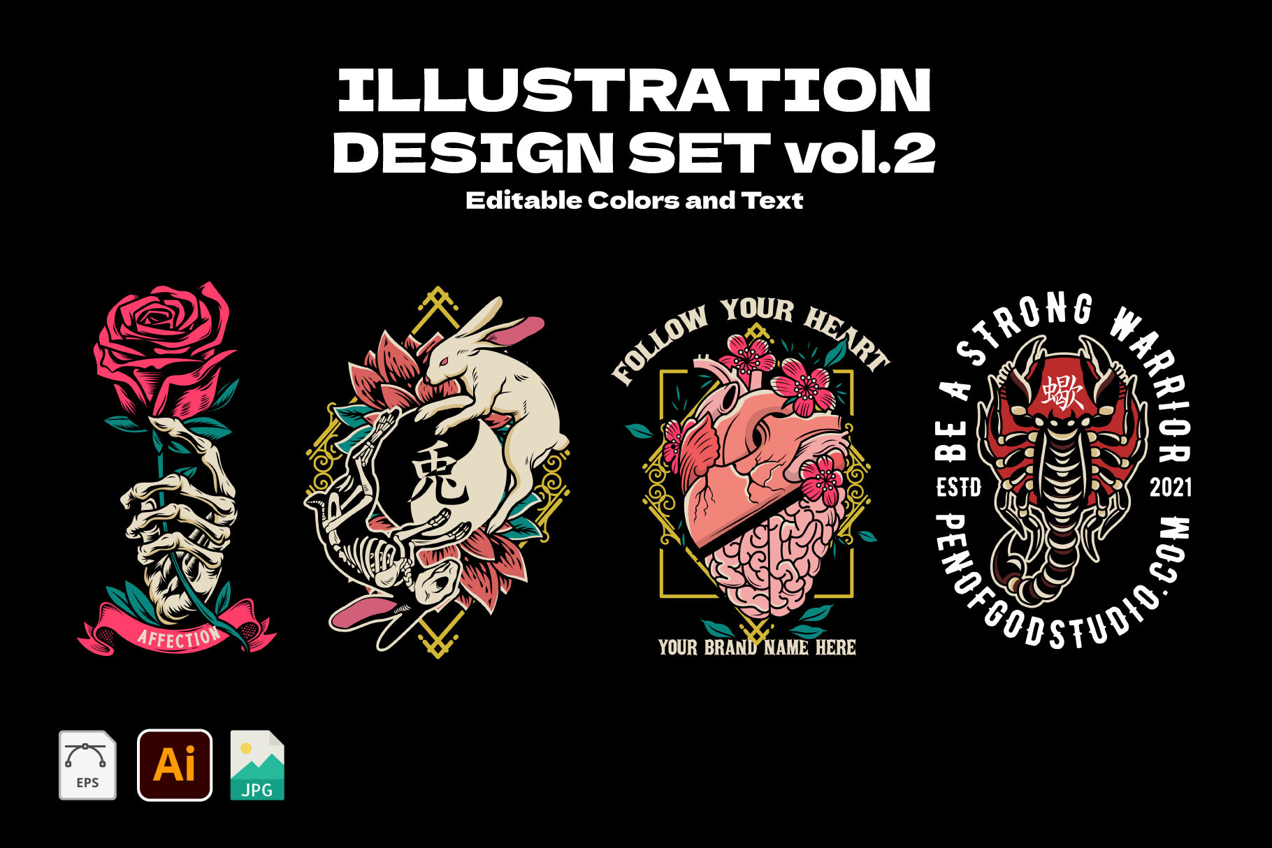illustration design set vol.2 | Creative Market