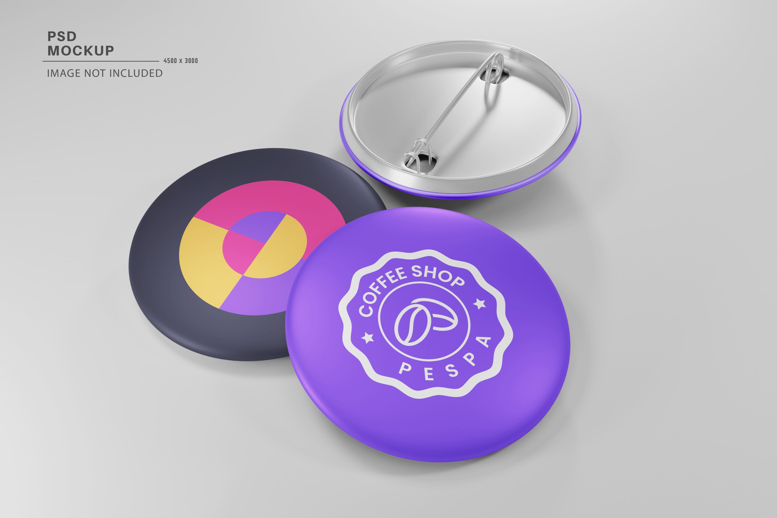 Pin Button Logo Mockup Psd
