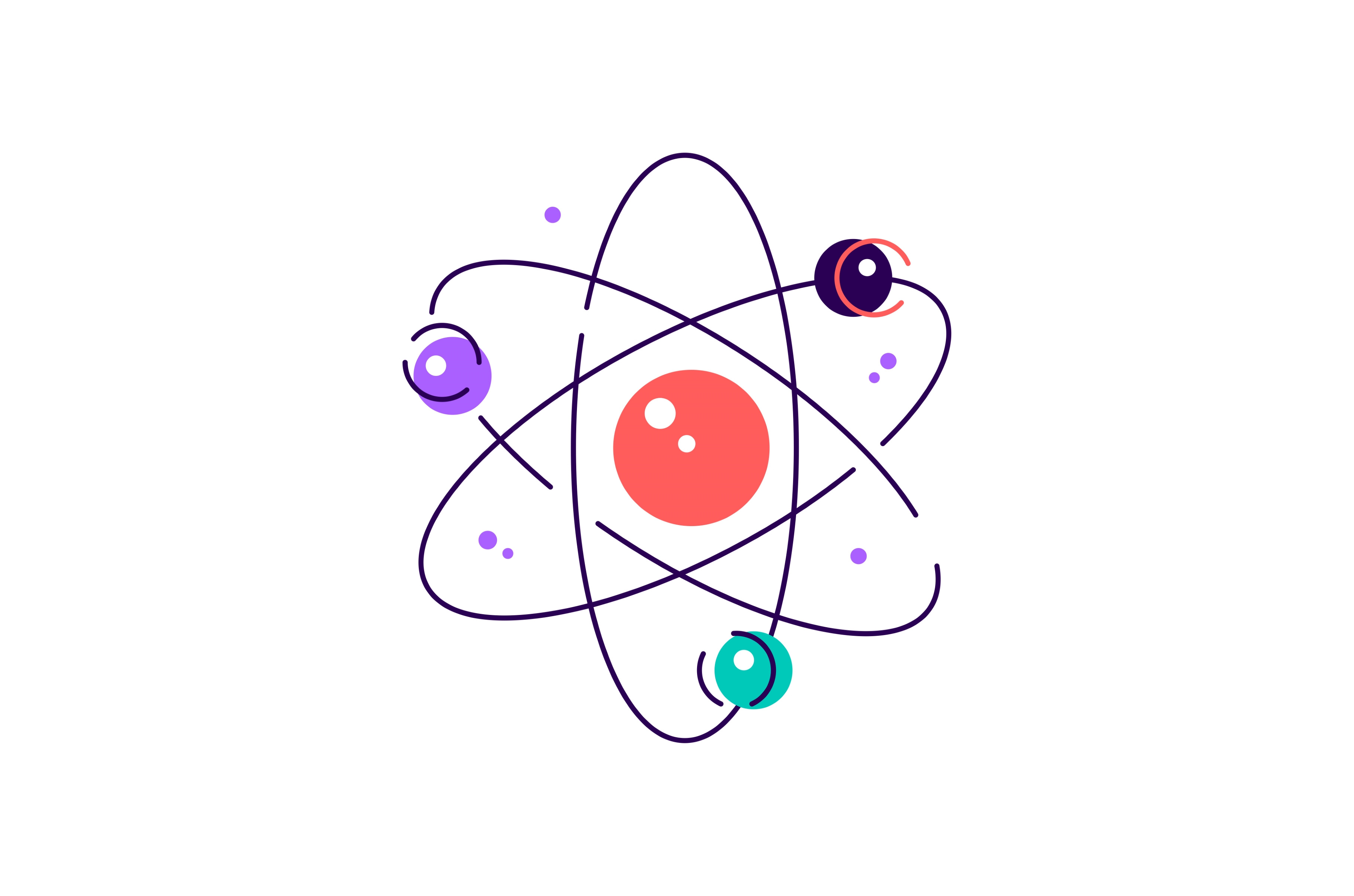 Vector art of colorful atom diagram | Decorative Illustrations ...