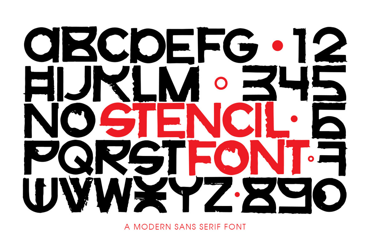Stencil font, a Sans Serif Font by Hurski Anton
