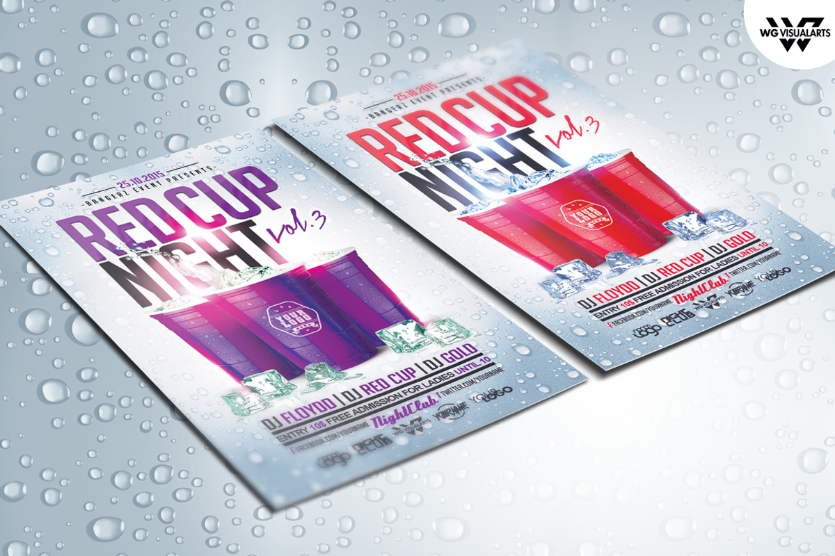 RED CUP Flyer Template, a Flyer Template by WG DESIGN