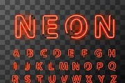 Bright red neon letters, an Object Graphic by BestPics