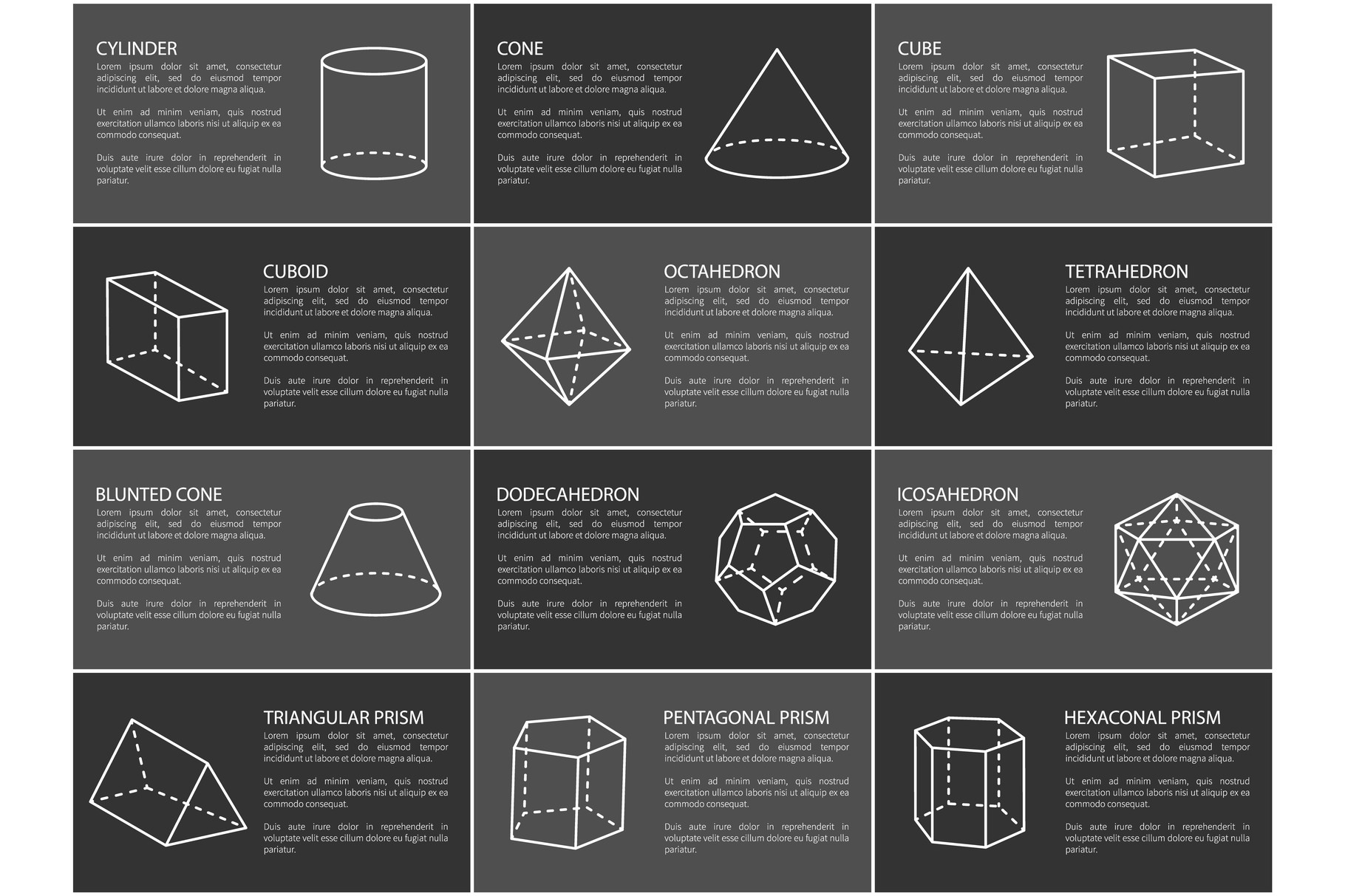 Geometric Shapes Text Sample Vector Illustration, an Object Graphic by ...