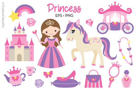 Princess Vector EPS PNG Clipart, a Person Illustration by CreativeCatandCo