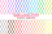 Pastel Arrows digital paper, a Pattern Graphic by Doodle Cloud Studio
